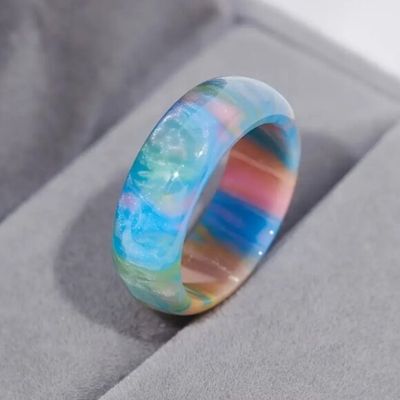 Jewelry | Bohemian Style Acrylic Resin Rings Size 6 | Poshmark
